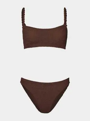 Hunza G Phoebe Two-piece Bikini Set - Metallic Chocolate