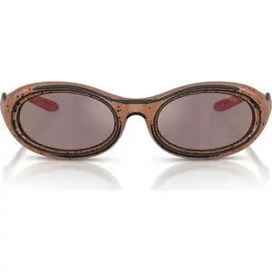 DIESEL® Mirrored Oval Sunglasses - Bronze Splatter Black/rose