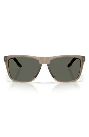 COSTA DEL MAR Mainsail Xl 59mm Polarized Square Sunglasses - Matte Brown Smoke/gray 580g