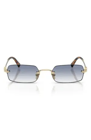 Miu Miu 50mm Rectangular Sunglasses - Pale Gold/clear/light Blue