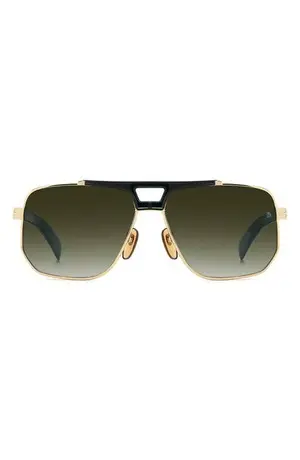 DB EYEWEAR BY DAVID BECKHAM 61mm Navigator Sunglasses - Gold Green/green Shaded