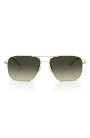Oliver Spencer Clifton 58mm Gradient Rectangular Sunglasses - Gold/g-15 Gradient