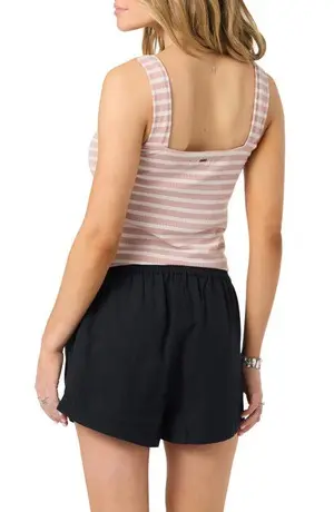 O'Neill Vanessa Stripe Rib Tank - Misty Rose