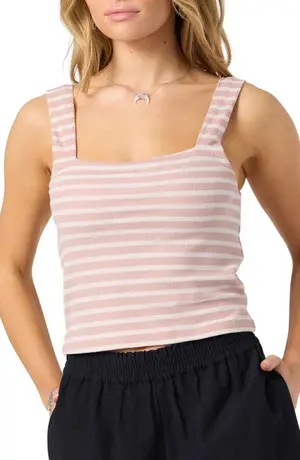 O'Neill Vanessa Stripe Rib Tank - Misty Rose