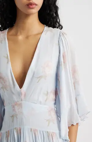 LoveShackFancy Auralie Floral Long Sleeve Minidress