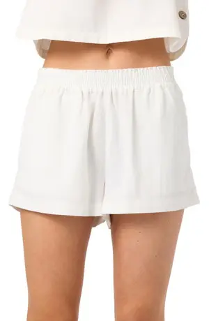 O'Neill Smocked Waist Shorts - White