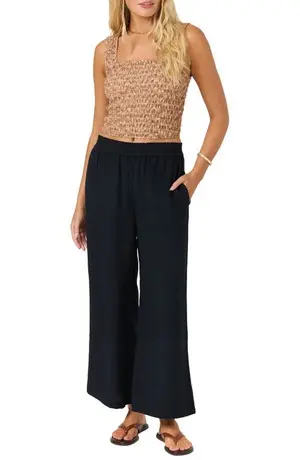 O'Neill Wide-leg Pants With Smocked Waist - Black