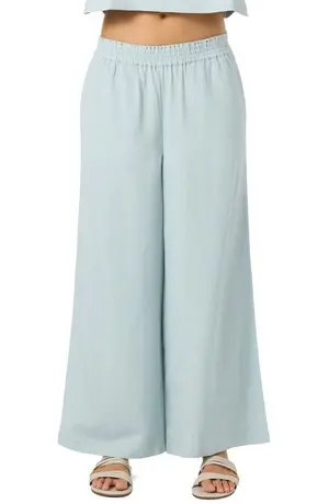 O'Neill Wide-leg Pants With Smocked Waist - Cloud Blue
