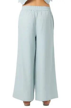 O'Neill Wide-leg Pants With Smocked Waist - Cloud Blue