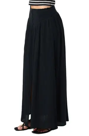 O'Neill Trystyn Button Front Midi Skirt - Black