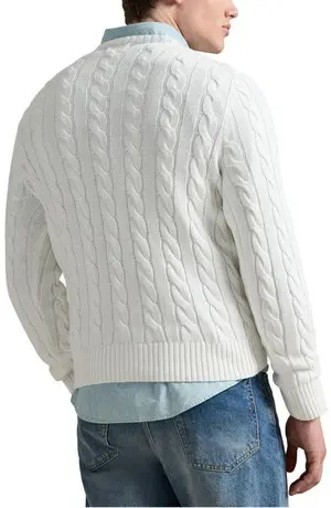 Polo Ralph Lauren Cable Knit Cotton Sweater - White