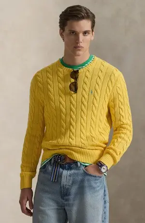 Polo Ralph Lauren Cable Knit Cotton Sweater - Sunfish Yellow