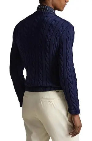 Polo Ralph Lauren Cable-knit Cotton Crewneck Sweater - Bright Navy