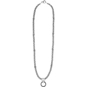 Lagos Enso Pendant Caviar Rope Necklace - Silver