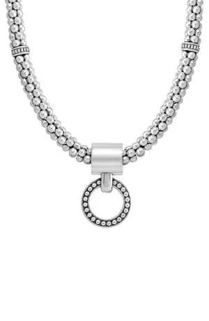 Lagos Enso Pendant Caviar Rope Necklace
