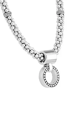 Lagos Enso Pendant Caviar Rope Necklace