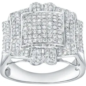 LUVMYJEWELRY 0.90 Ct Diamond 14k Gold Ring - 14k White Gold