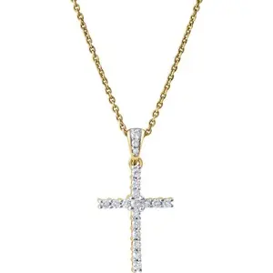 LUVMYJEWELRY Diamond Cross 14k Gold Pendant - 14k Yellow Gold