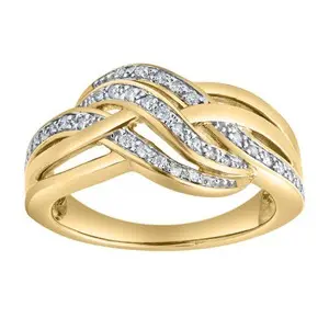 LUVMYJEWELRY Eterna Knot 0.15 Ct Natural Diamond 10k Gold Ring - 10k Yellow Gold