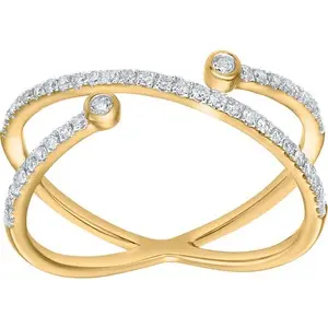 LUVMYJEWELRY Infinara 0.25 Ct Diamond 14k Gold Crossover Ring - 14k Yellow Gold
