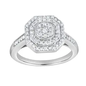 LUVMYJEWELRY 0.50 Ct 10k Gold Diamond Ring - 10k White Gold