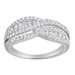 LUVMYJEWELRY Silvera Crest 0.65 Ct 10k Gold Diamond Ring - 10k White Gold