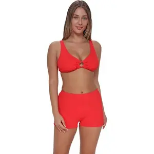 PACIFICA BY SUNSETS Ayden Boyshort Bottoms - Red Hot Rib