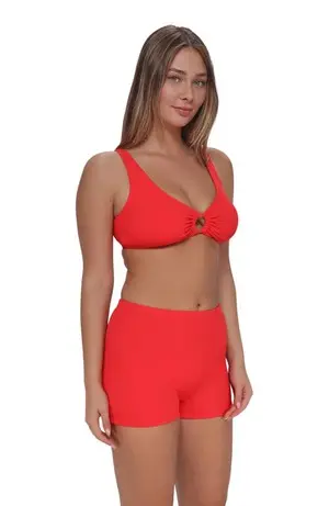 PACIFICA BY SUNSETS Ayden Boyshort Bottoms - Red Hot Rib