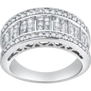 LUVMYJEWELRY 1.25 Ct 10k Gold Diamond Band - 10k White Gold