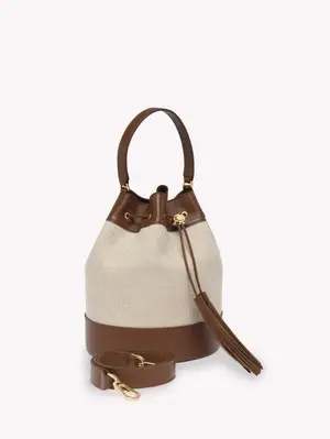 GIANVITO ROSSI Sienna 22 Bucket Bag - Ivory And Brown Leather