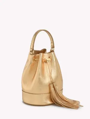 GIANVITO ROSSI Sienna Bucket Bag - Gold Leather
