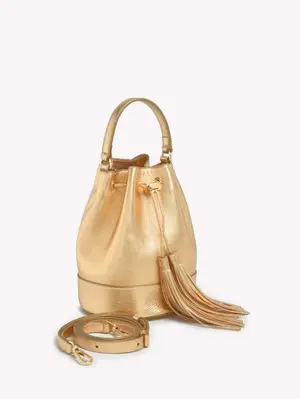 GIANVITO ROSSI Sienna Bucket Bag - Gold Leather