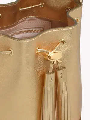 GIANVITO ROSSI Sienna Bucket Bag - Gold Leather
