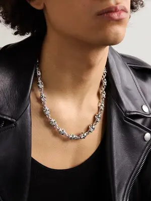 ALEX MOSS Dead Head 14-karat White Gold Diamond Chain Necklace