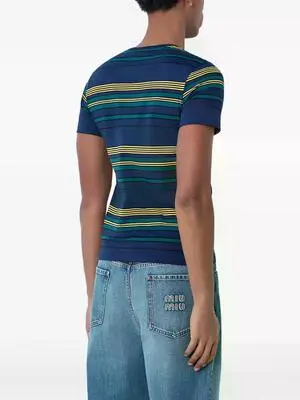 Miu Miu Striped Chest-pocket T-shirt