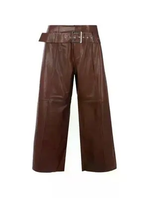 10 CORSO COMO Belted Wide-leg Trousers - Brown