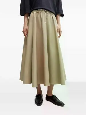 CORDERA Drawstring A-line Midi Skirt - Neutrals