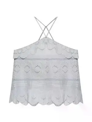 MARANT ETOILE Prisha Broderie-anglaise Ruffled Top
