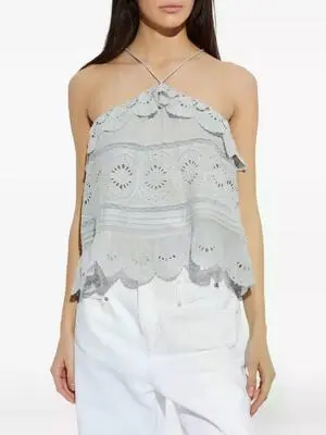 MARANT ETOILE Prisha Broderie-anglaise Ruffled Top