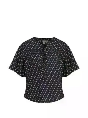 MARANT ETOILE Dianga Floral Print Lace-up Top