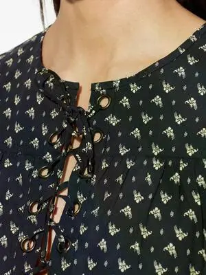 MARANT ETOILE Dianga Floral Print Lace-up Top