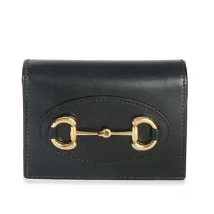 Gucci Calfskin Horsebit 1955 Card Case - Black