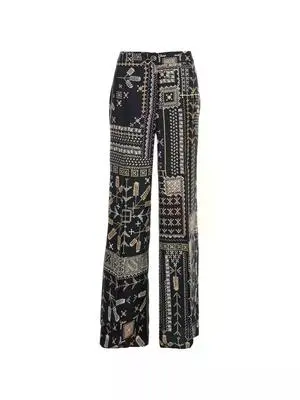 Momoni Geometric-pattern Trousers - Black