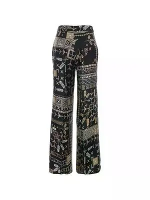 Momoni Geometric-pattern Trousers - Black