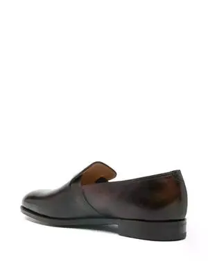 John Lobb Buckle Strap Leather Loafers