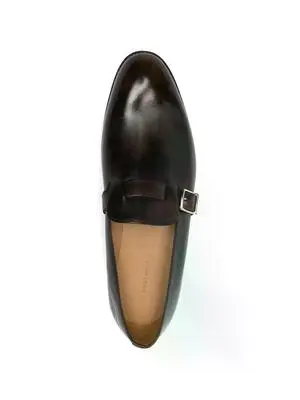 John Lobb Buckle Strap Leather Loafers