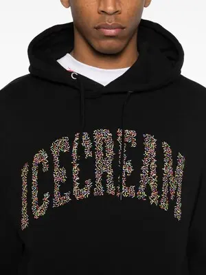 ICECREAM Logo Cotton Hoodie - Black