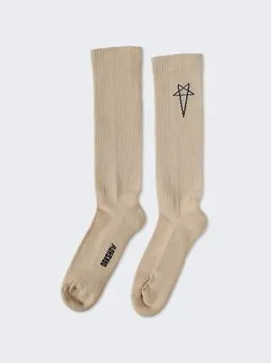 Rick Owens Knee High Socks - Sand
