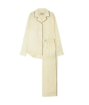 Comme Si Piped Silk-twill Pajama Set - Yellow