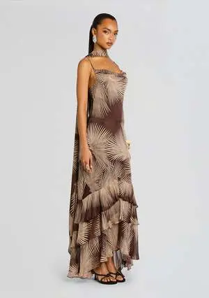 Rococo Sand Cowl Maxi Dress With Sash